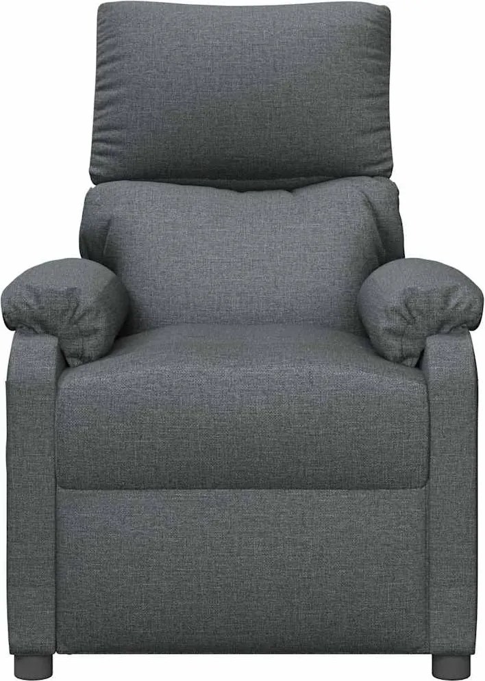 Polohovací křeslo tmavě šedé textil 340178