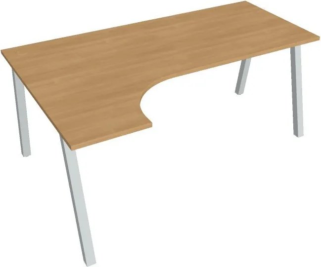 Kancelářský rohový stůl Hobis UEA 1800P, deskaakát, černá černá