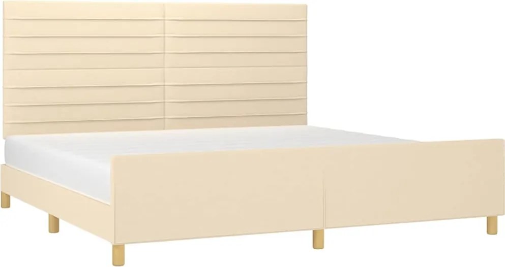 Rám postele bez matrace krémový 200 x 200 cm textil 3125167
