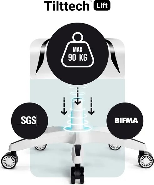 Herní Židle Diablo X-One 2.0 Small: bílo-černá Černá/bílá