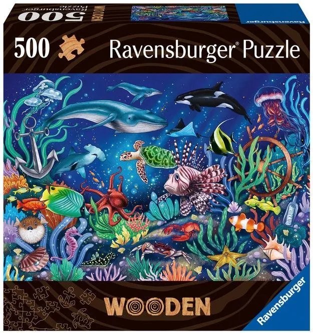 Puzzle ravensburger puzzle 175154 dřevěné puzzle podmořský svět 500 dílků