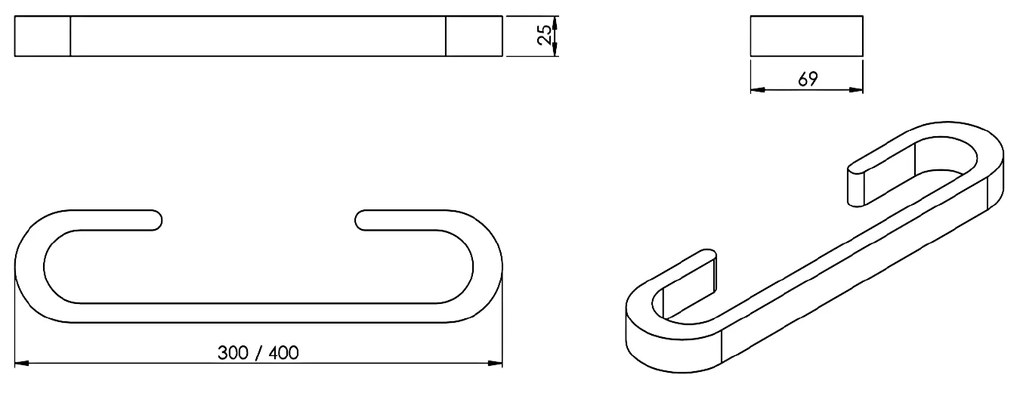 Gedy Gedy, HIMALAYA držák ručníků 300x69mm, bambus, HY2130