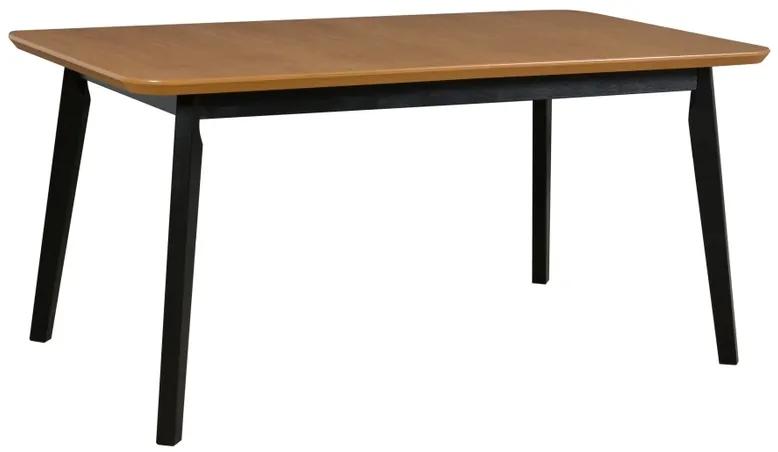stoly/jidelni-stul-oslo-8 deska stolu bílá, podnož ořech, nohy ořech