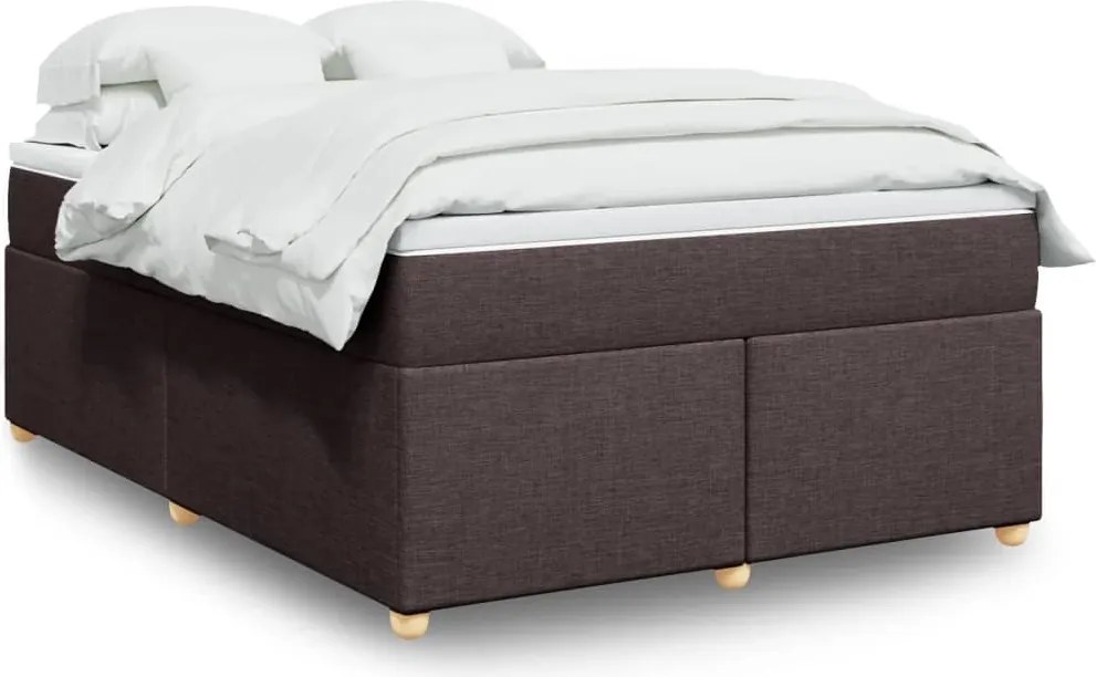 Box spring postel s matrací tmavě hnědá 160x200 cm textil 3285390