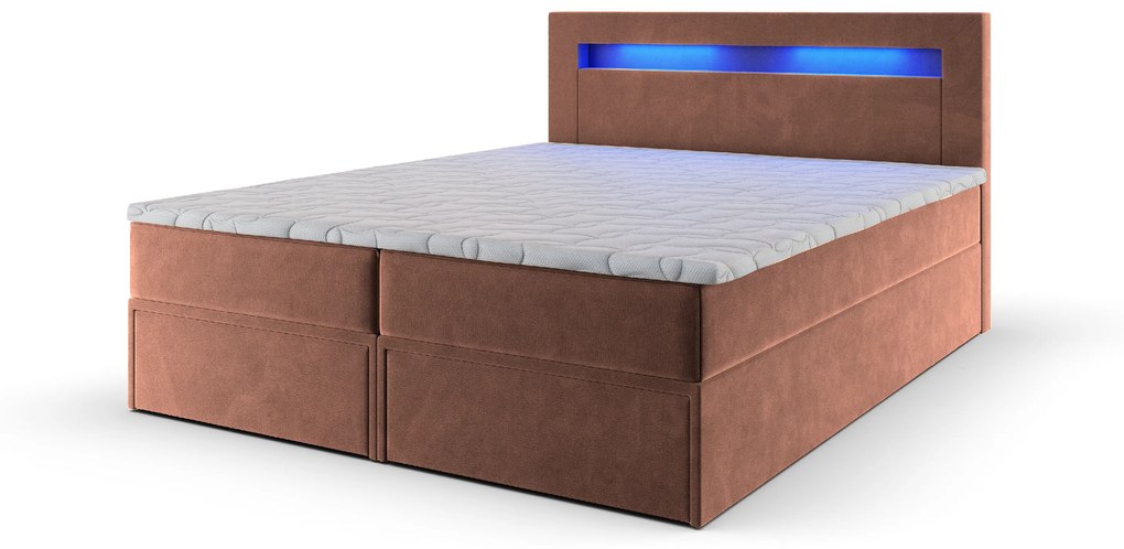 MSL Kontinentální čalouněná postel LINDOS (180 x 200 cm) Barva látky: MONOLITH 62
