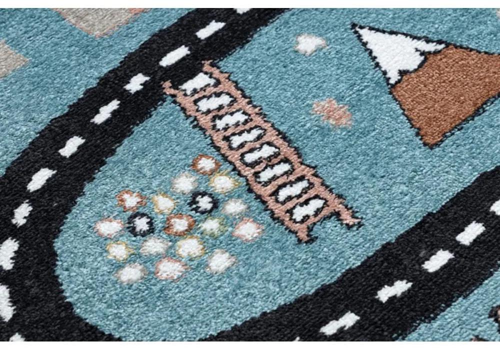Dětský kusový koberec Cesta z města modrý 120x170cm