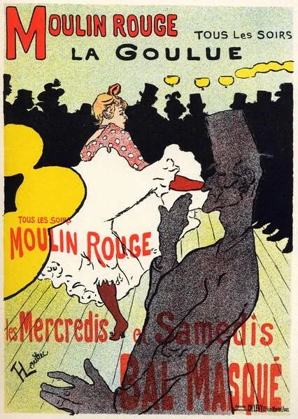 Toulouse-Lautrec, Henri de - Obrazová reprodukce La Goulue, (30 x 40 cm)