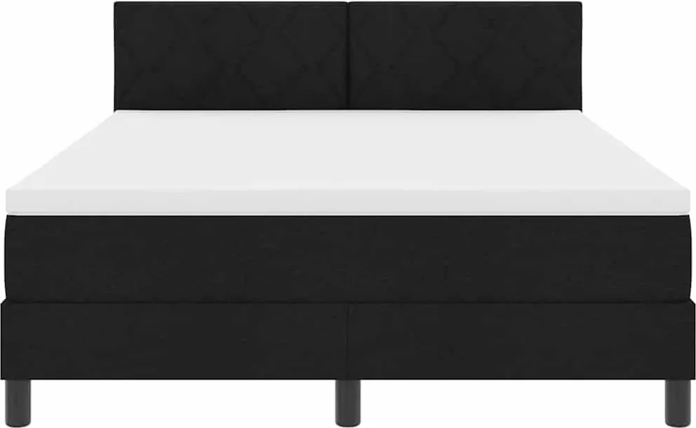Postel s boxspringem s čelo Černý 160 x 200 cm textil 3338778
