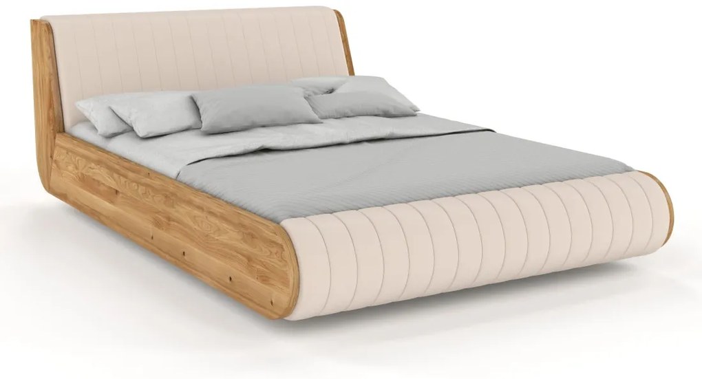 Dubová levitující postel Harald  cm - masiv 4 cm   Moření Visby - dub: Přírodní olej Dub přírodní 160x200
