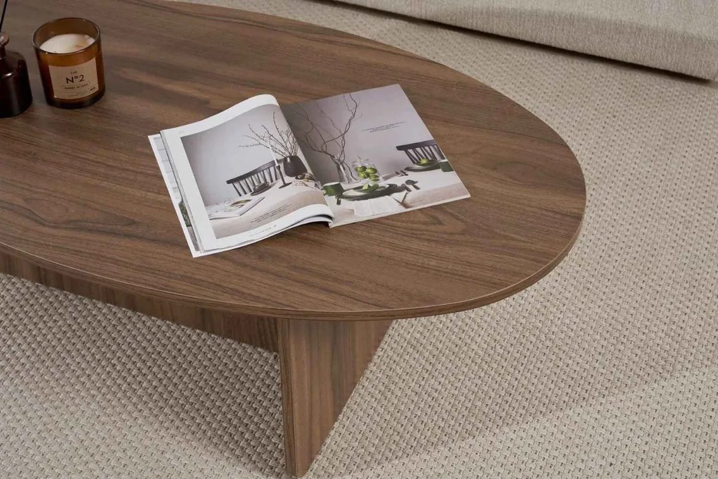 Designový konferenční stolek Wealote 120 cm vzor ořech