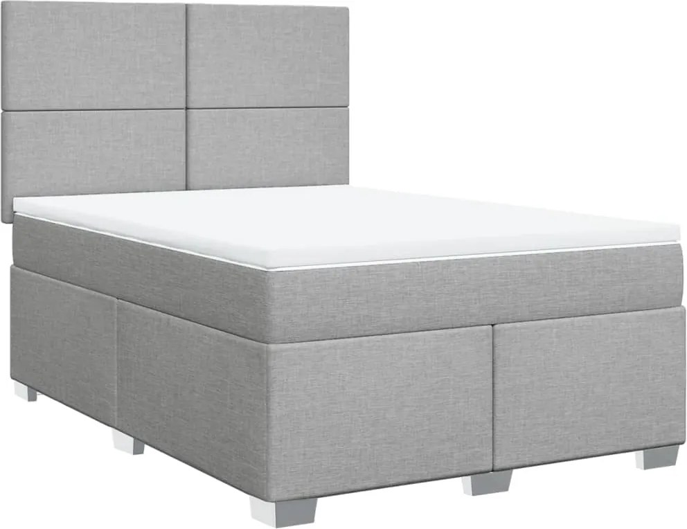 Box spring postel s matrací světle šedá 160 x 200 cm textil 3290532