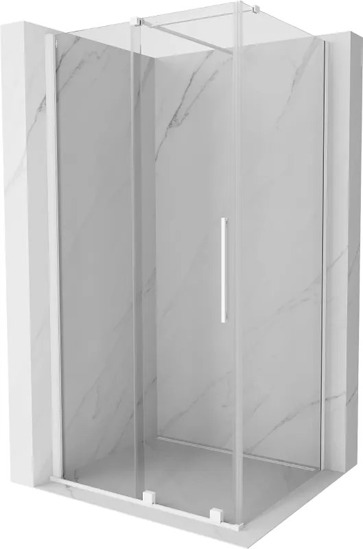 Mexen Velar, sprchový kout s posuvnými dveřmi 90(dveře) x 85(stěna) cm, 8mm čiré sklo, bílá, 871-090-085-01-20
