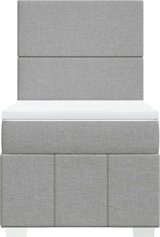 Box spring postel s matrací světle šedý 100 x 200 cm textil 3293872