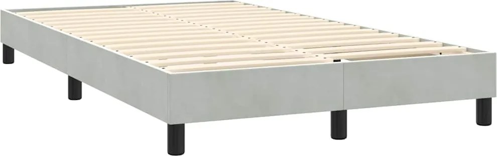 Box spring postel s matrací a LED světle šedá 160x210 cm samet 3317079