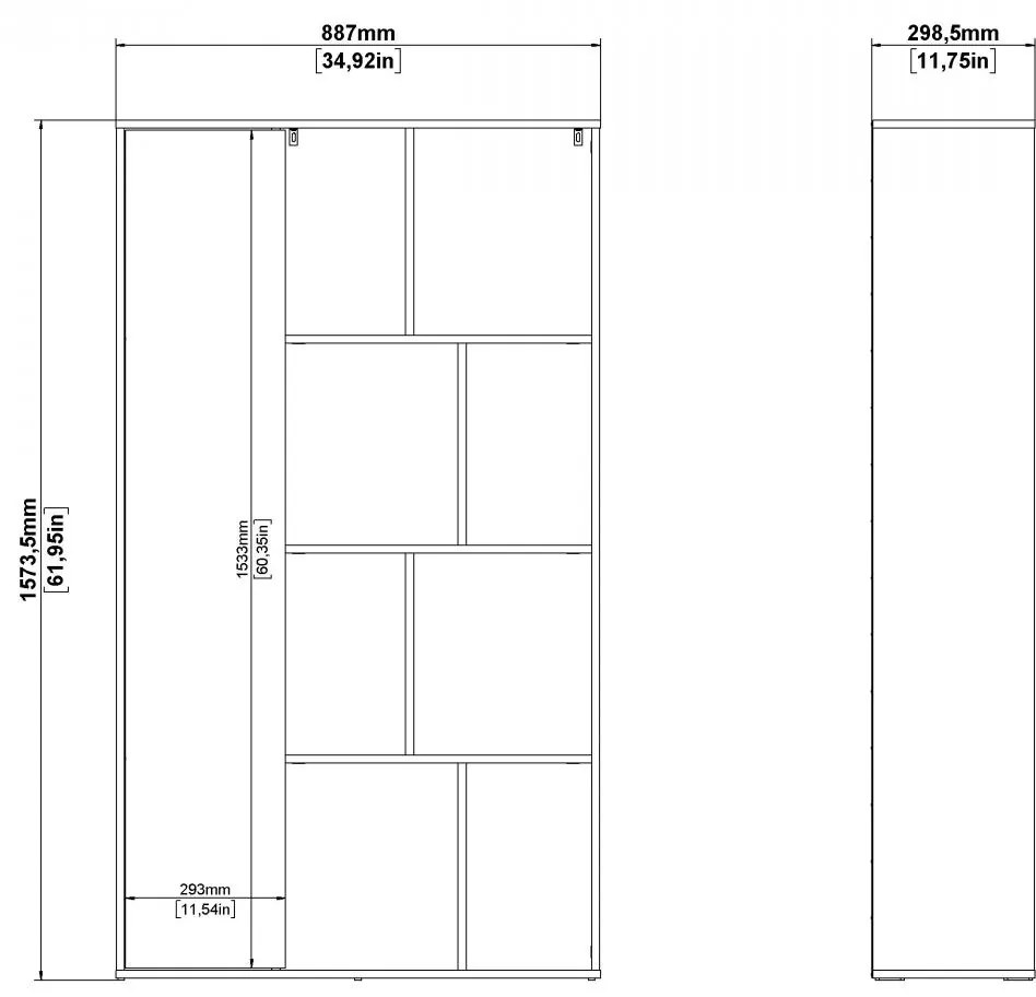 Tvilum Knihovna Penta 739 jackson hickory/bílý lesk