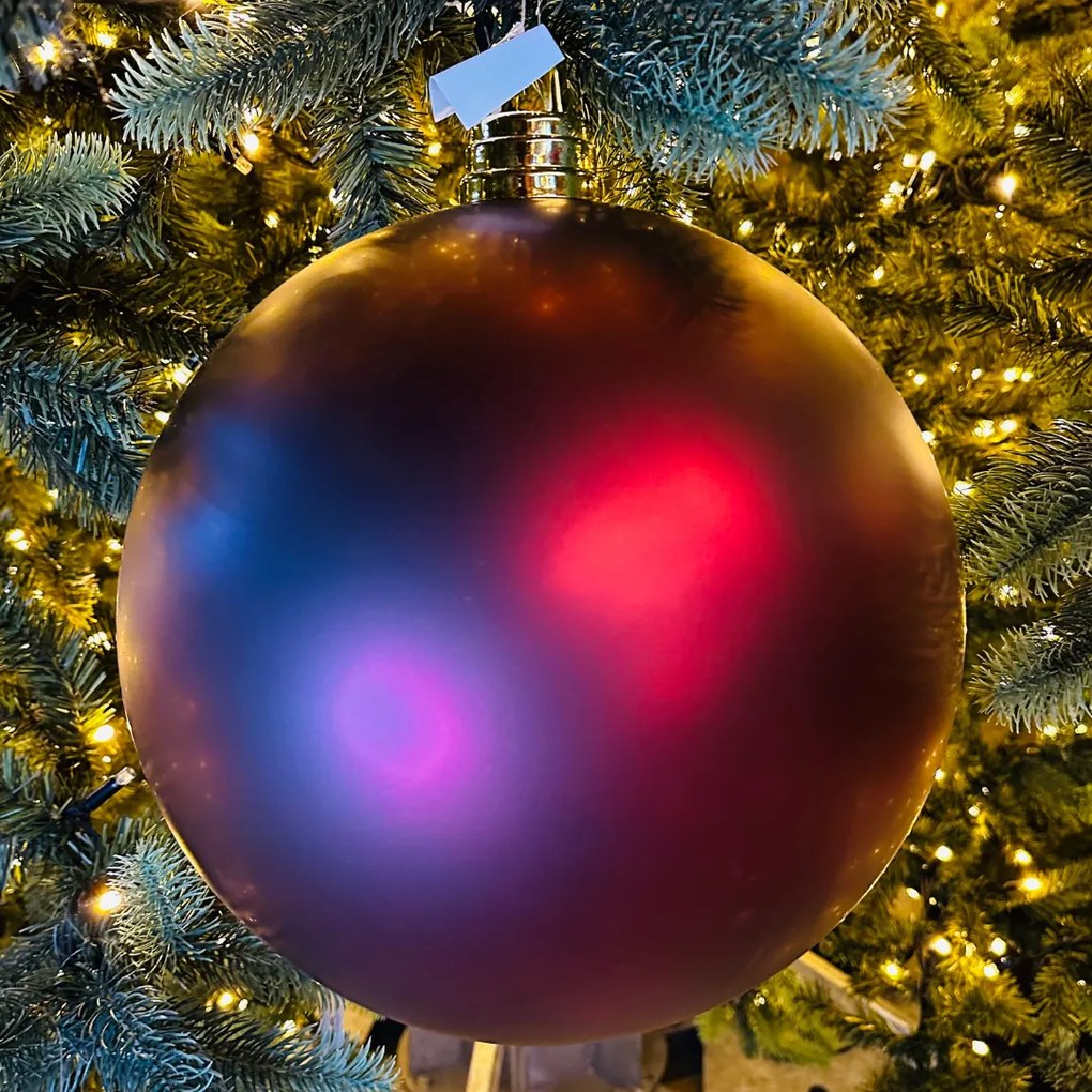 Velká vánoční koule 20 cm, vínová, matná, UV