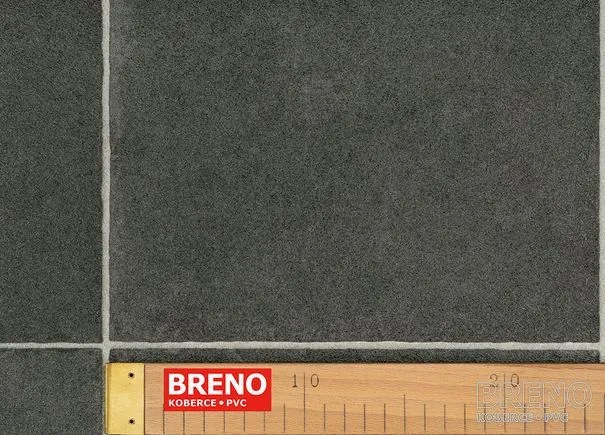 Breno PVC SMARTEX London 996D - černé dlaždice, šíře 100 cm