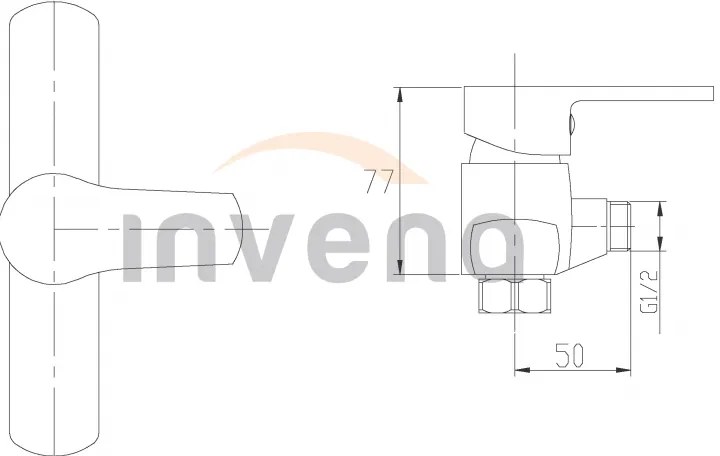 Invena Verso, nástěnná sprchová baterie 150mm, chromová, INV-BN-82-001-C