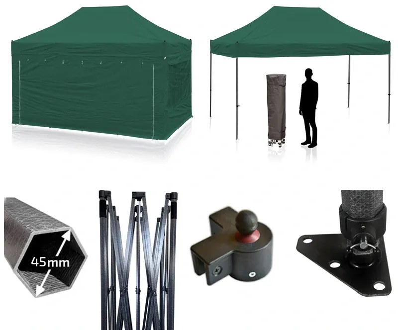 Nůžkový párty stan RedX® PROFI COMPOSITE 4,5x3 m (Kvalitní profesionální párty stan 4,5x3 m s kompozitovou konstrukcí - dostupný v 13 barvách a)