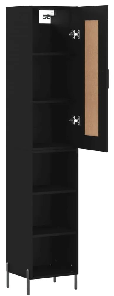 Skříň highboard černá 34,5 x 34 x 180 cm kompozitní dřevo