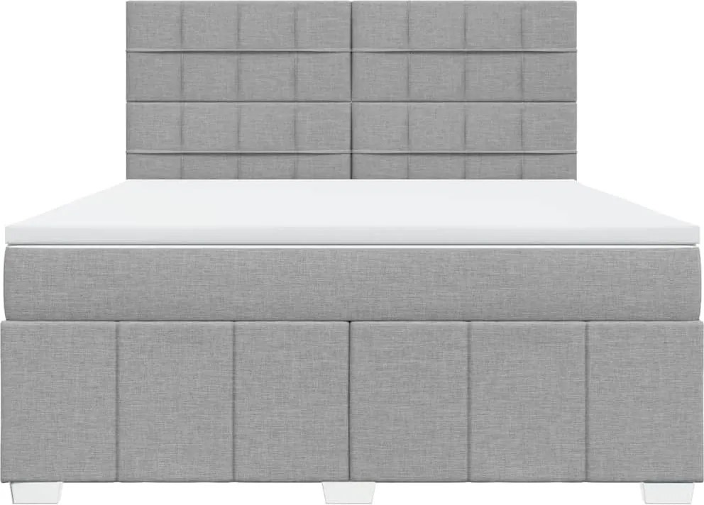 Box spring postel s matrací světle šedá 180 x 200 cm textil 3294047