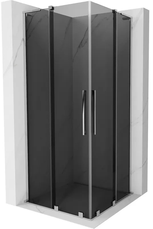Mexen Velar L Duo, sprchový kout s posuvnými dveřmi 100 x 100 cm, 8mm šedé sklo, chromová, 871-100-100-02-43-01