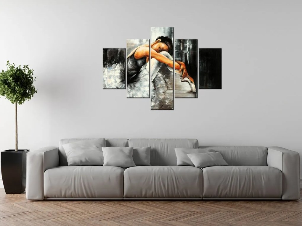 Gario Ručně malovaný obraz Spící baletka - 5 dílný Rozměry: 100 x 70 cm