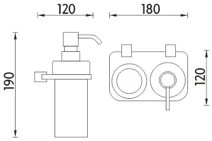 Nimco Dvojitý držák dávkovače a sklenky BR X3-5831W-26