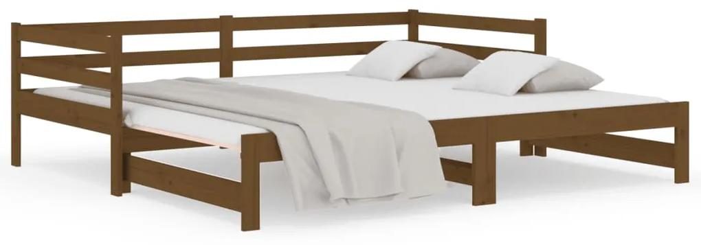 vidaXL Výsuvná postel medově hnědá 2x (80 x 200) cm masivní borovice