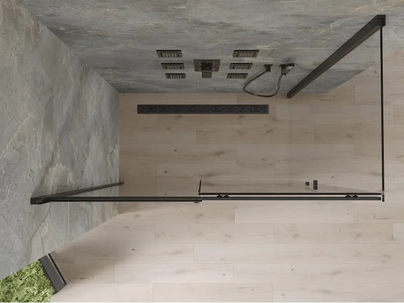 Mexen Omega sprchový kout 130x70cm, 8mm sklo, černý profil-čiré sklo, 825-130-070-70-00