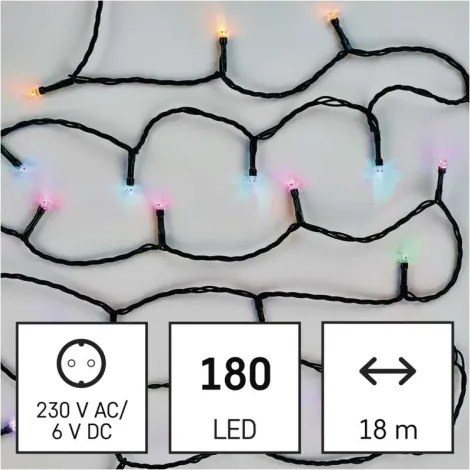 Vánoční osvětlení EMOS GoSmart (WiFi) D4ZR03 180LED řetěz 18m RGB 64 programů s časovačem
