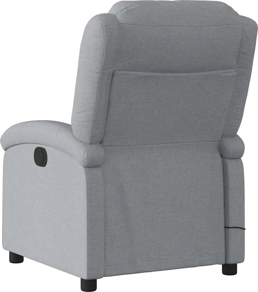 Elektrické masážní polohovací křeslo světle šedé textil 3204152