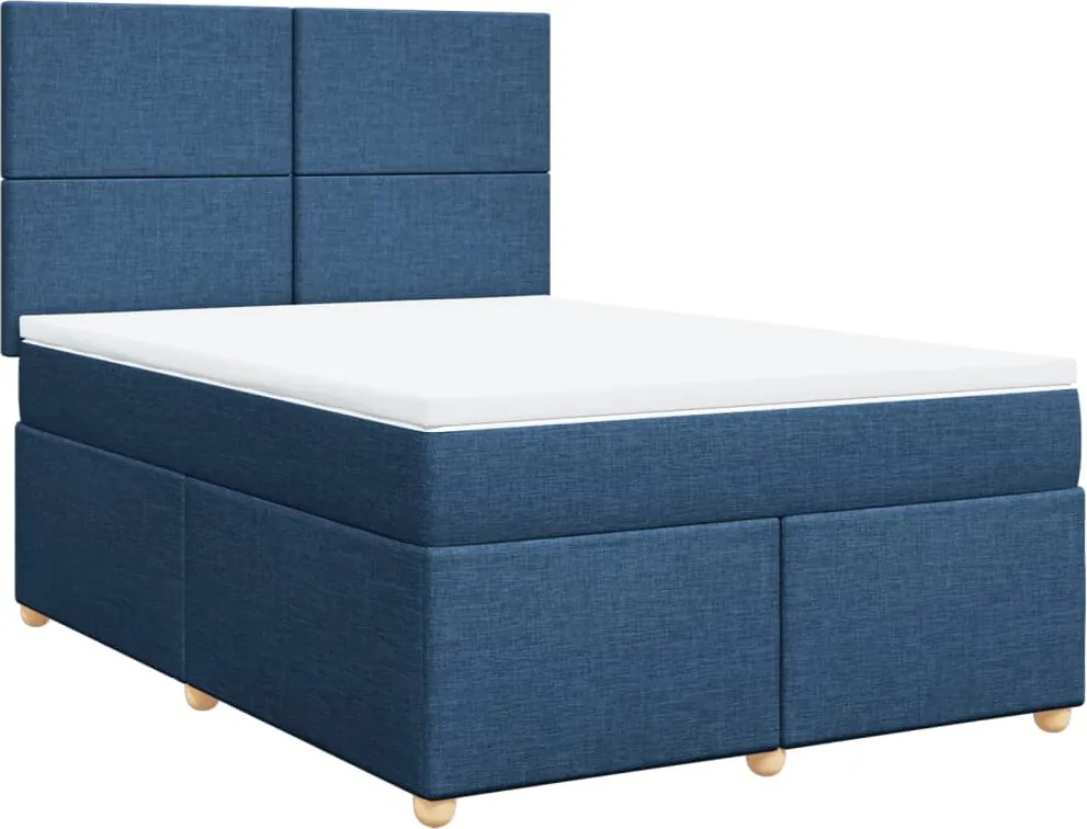 Box spring postel s matrací modrá 140x200 cm textil 3293602