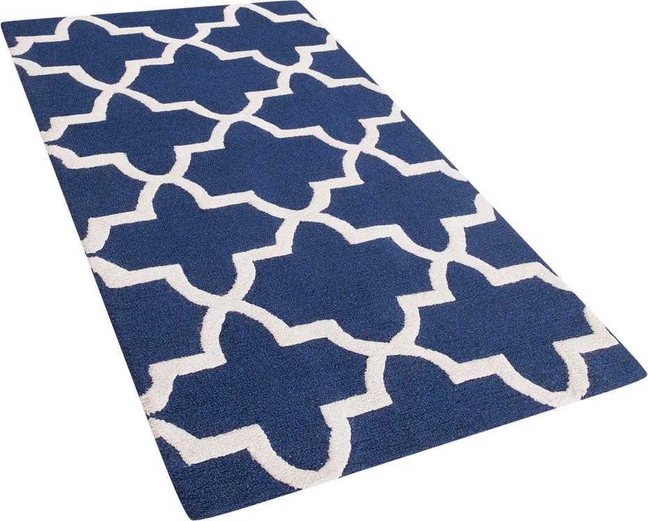 Modrý bavlněný koberec 80x150 cm - SILVAN
