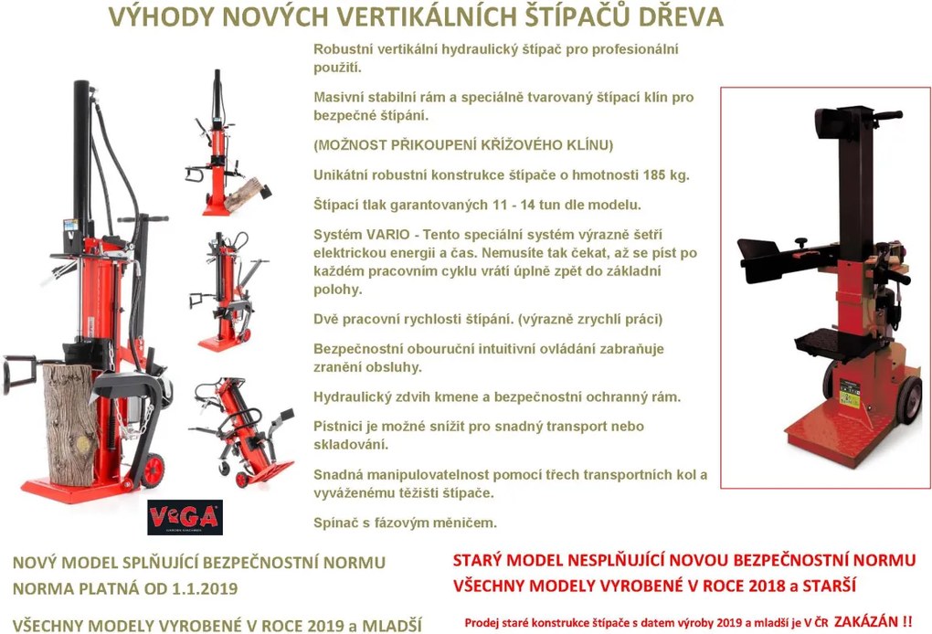 Štípačka na dřevo VeGA LV1410PRO VARIO 14T