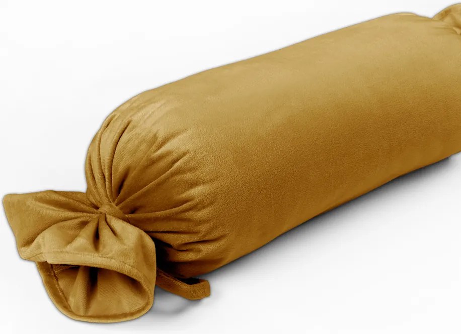 Biante Sametový polštář válec bonbon Velvet Premium SVP-047 Hořčicový 15x80 cm