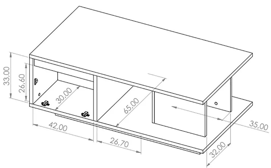 Obývací stěna DENVER mc | sestava C | 5 dílů | dub monastery/černá lesk