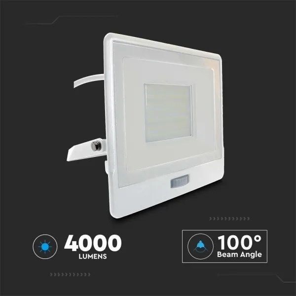 LED Reflektor se senzorem LED/50W/230V 4000K IP65 bílá