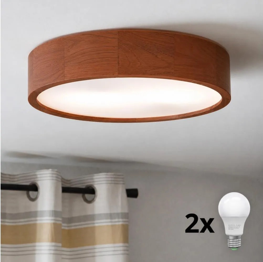 BRILAGI - LED Stropní svítidlo CARVALHO 2xE27/15W/230V dub třešeň pr. 37 cm