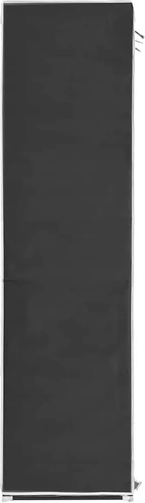 Šatní skříň s přihrádkami a tyčemi černá 150x45x175 cm textil 282453