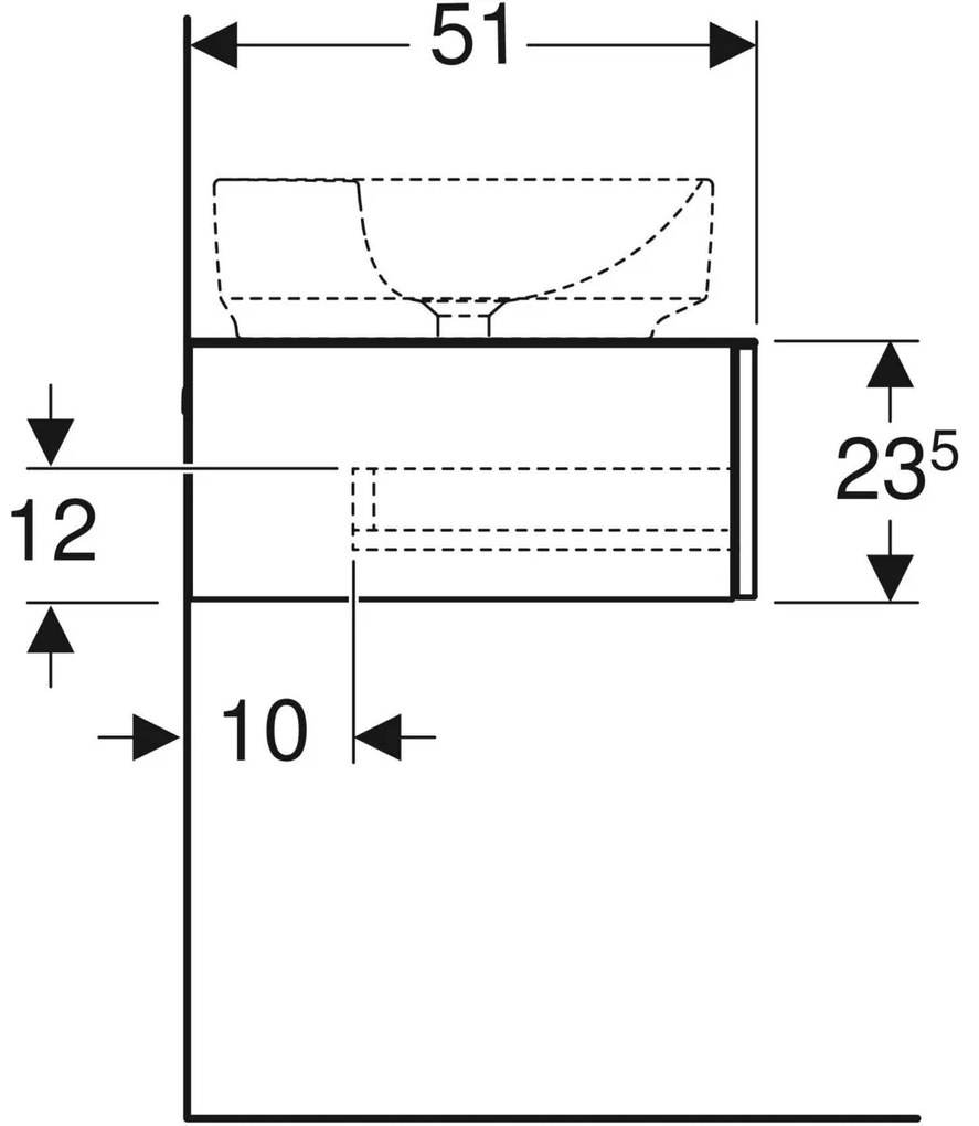 Geberit VariForm - Umyvadlová skříňka, 1350x510x235 mm, 2 zásuvky a zápachová uzávěrka, lávová 501.178.00.1