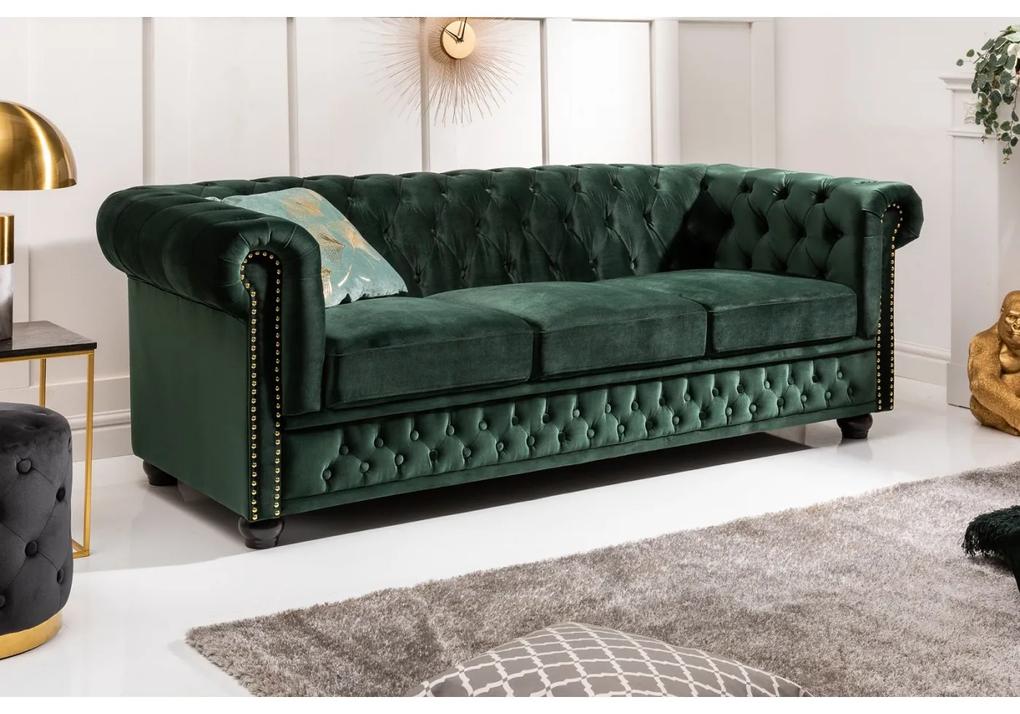 Askont Chesterfield Oxford: Pohovka 3M dark green forest