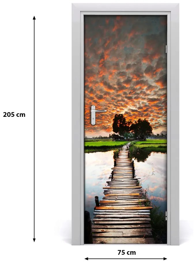 Fototapeta na dveře dřevěný most 75x205 cm