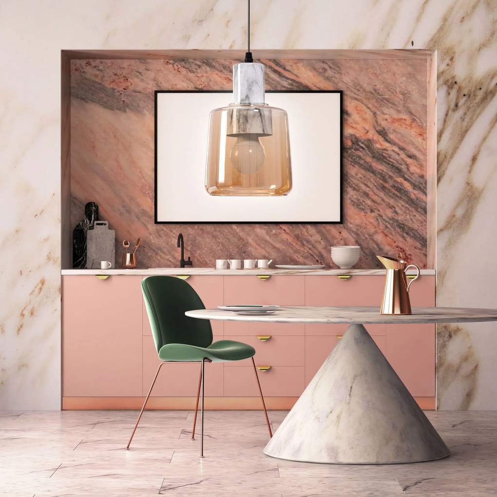 Toolight, závěsné stropní svítidlo 1xE27 APP1011-1CP, oranžová, OSW-09480