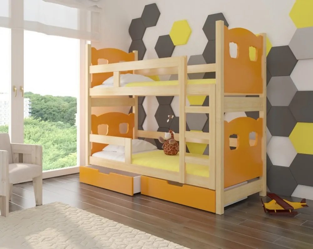 Dětská patrová postel TARABA oranžová