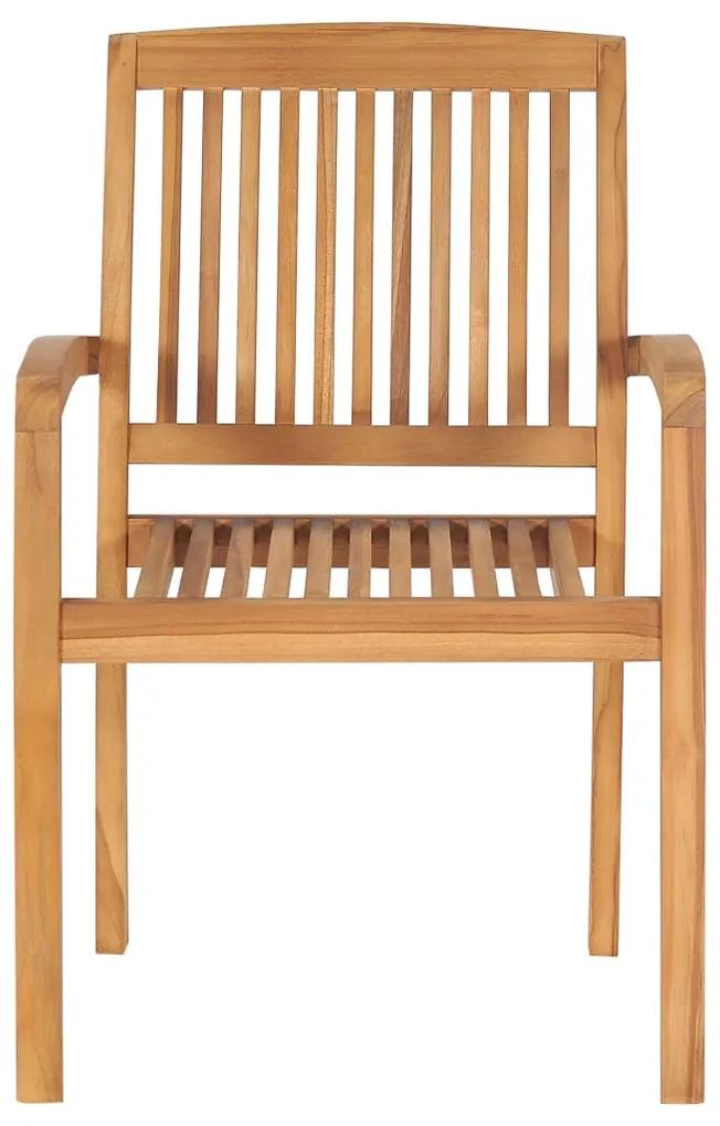 Zahradní židle 2 ks krémové podušky masivní teakové dřevo,  3063254