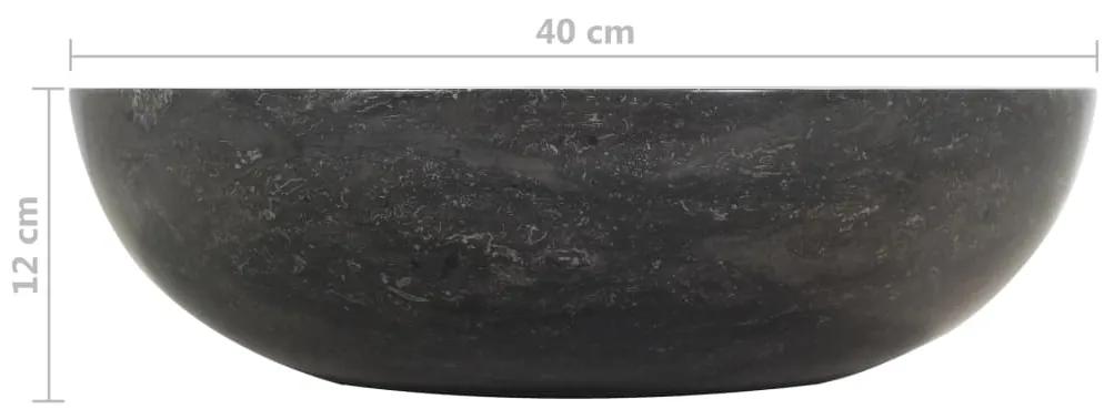 vidaXL Umyvadlo 40 x 12 cm mramor černé