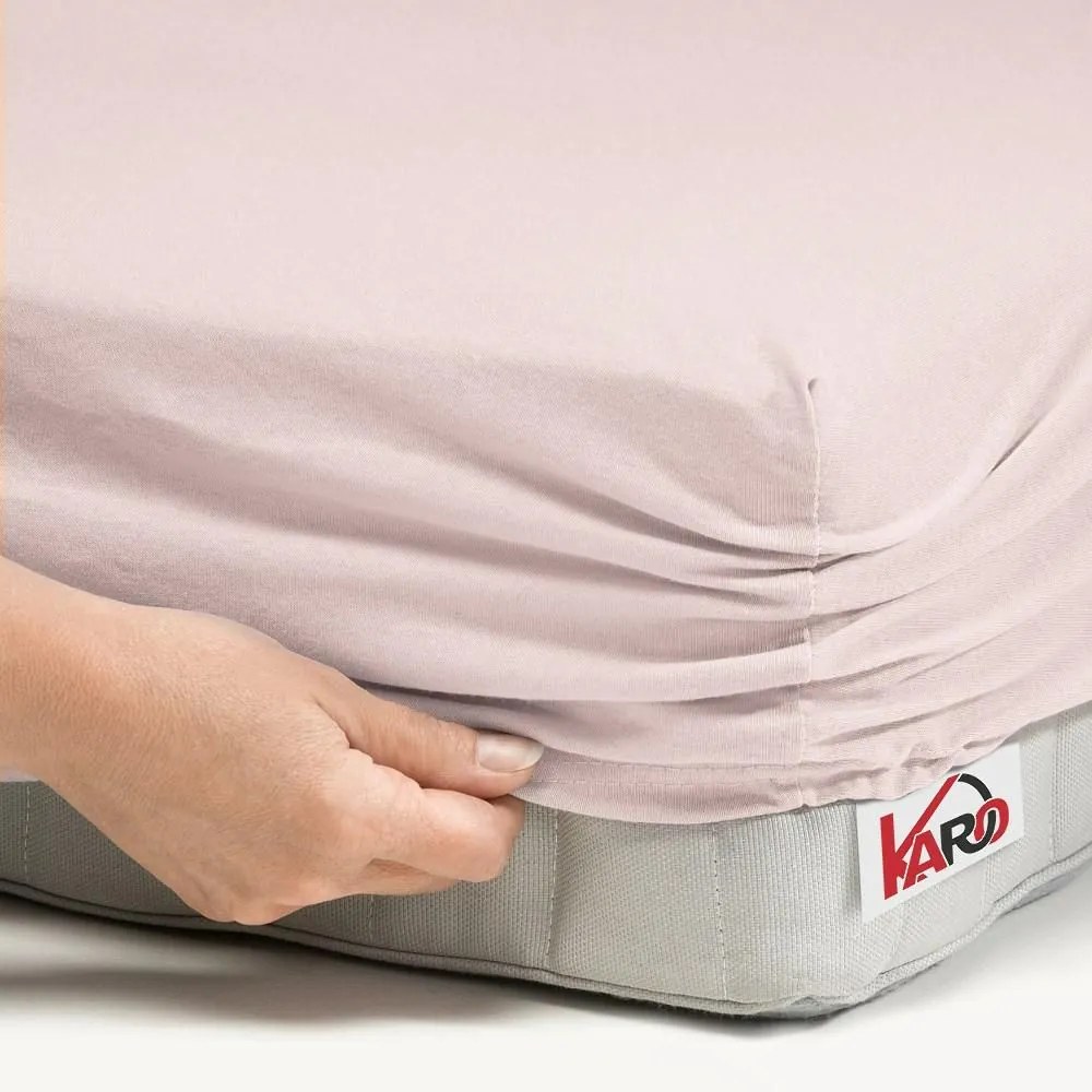 Jersey prostěradlo s gumou 60x120 pudrově růžová 064 tloušťka 150g/m2 KARO