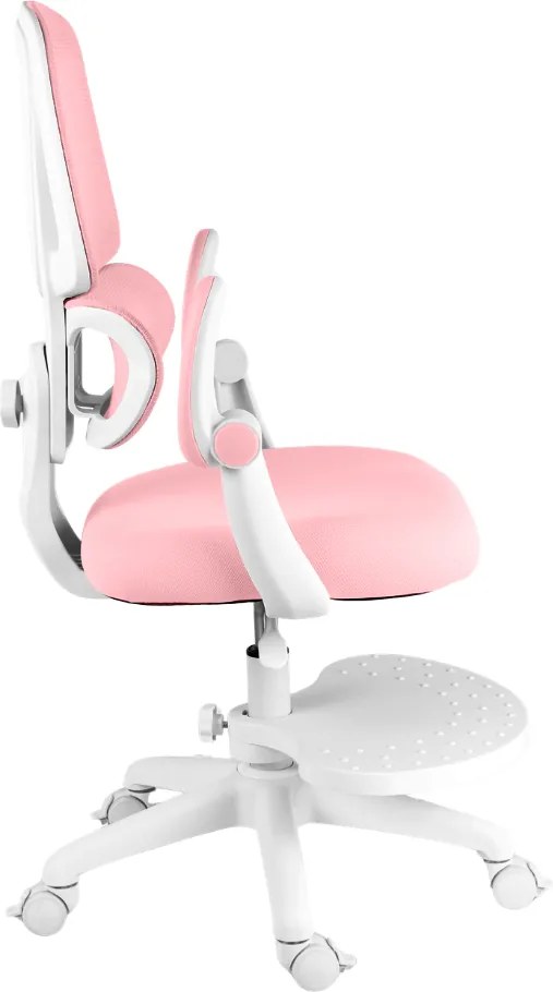 Dětská otočná židle Neoseat JUNI 023 — látka, pratelný potah, růžová