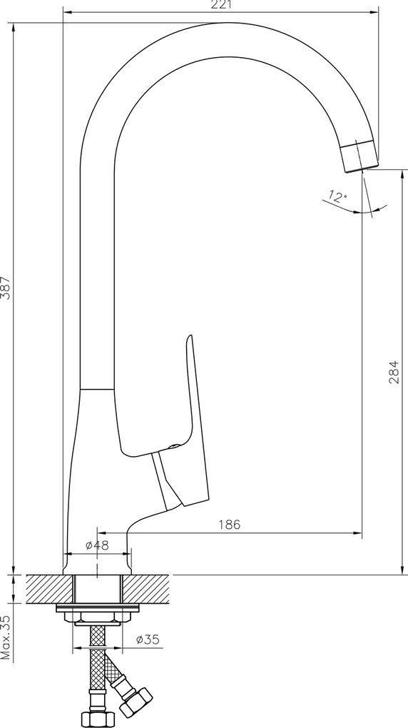 Bruckner Schmitz dřezová baterie stojánková bez výpusti chrom 863.060.1